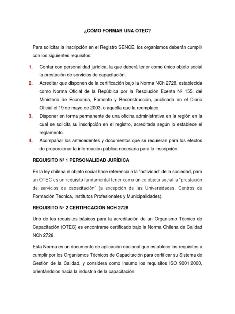Como Hacer Una Otec | PDF | Gestión de la calidad | Calidad (comercial)