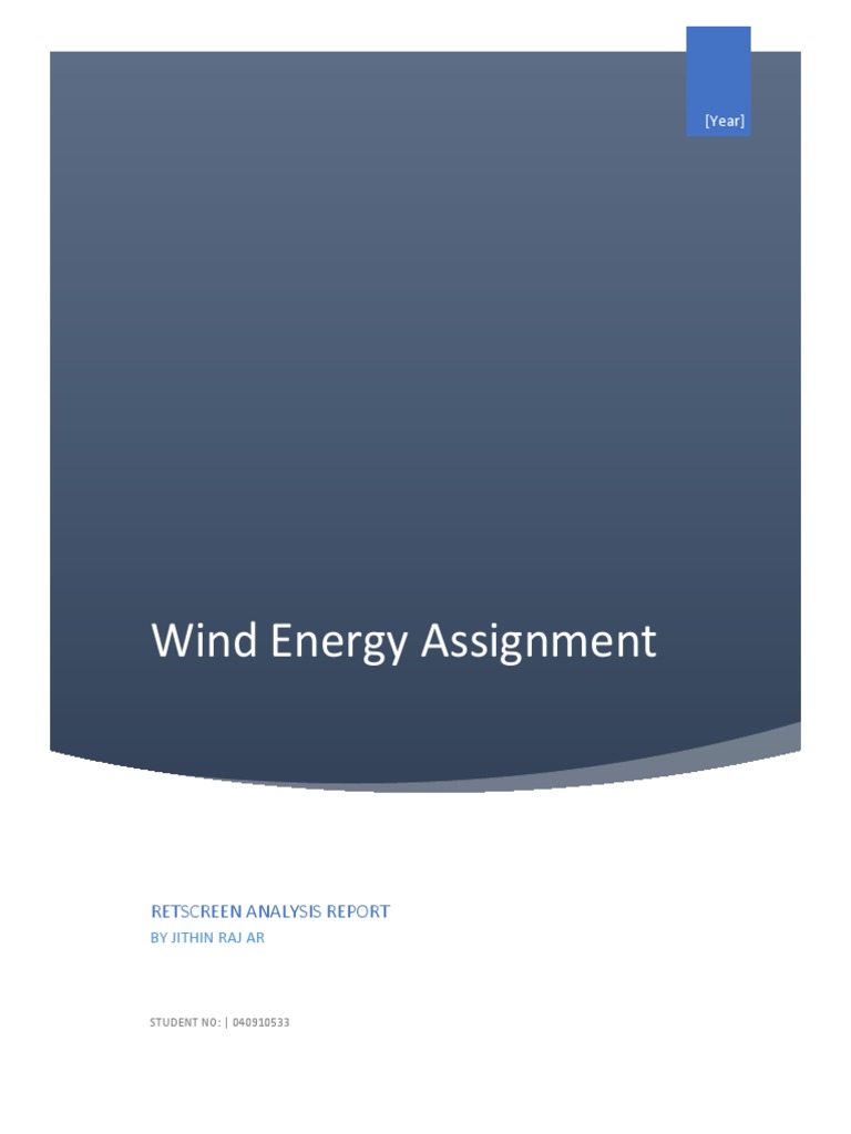 Wind Energy Assignment: Retscreen Analysis Report | PDF | Internal Rate ...