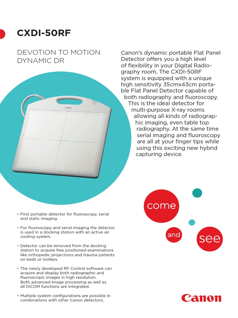 Canon Cxdi 50rf Screen Tcm13-1370358 | PDF | Radiography | Medical Imaging