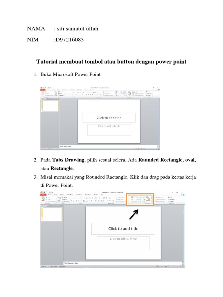 Tutorial Membuat Tombol di PowerPoint | PDF