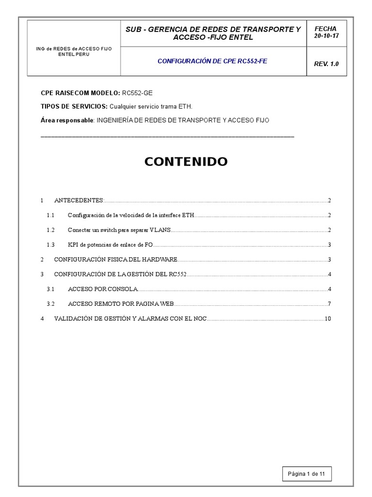 Procedimiento de Configuracion CPE RC552-GE | PDF | Enrutador ...