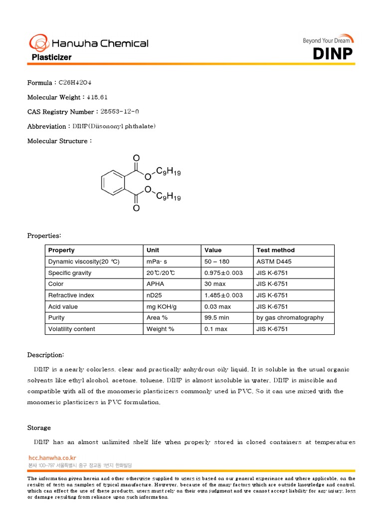 DINP.pdf | Solubility | Polyvinyl Chloride
