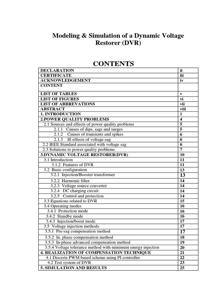 Modeling and Simulation of A Dynamic Voltage Restorer (DVR) | PDF | Power Inverter | Transformer