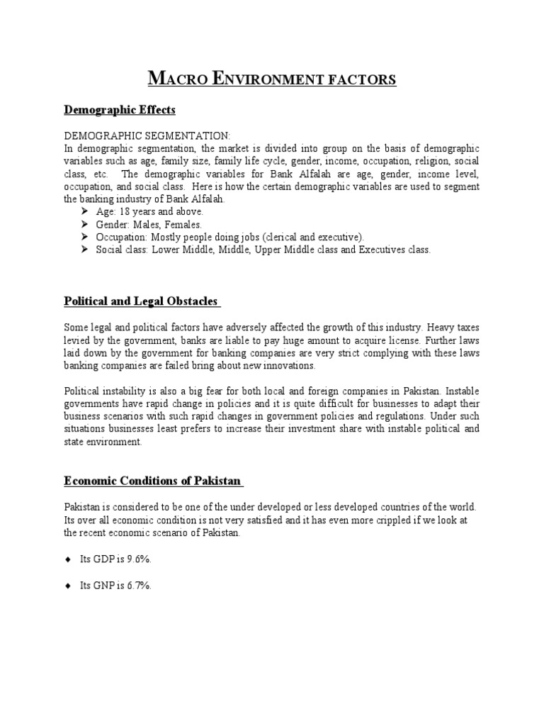 Macro Environment Factors | PDF
