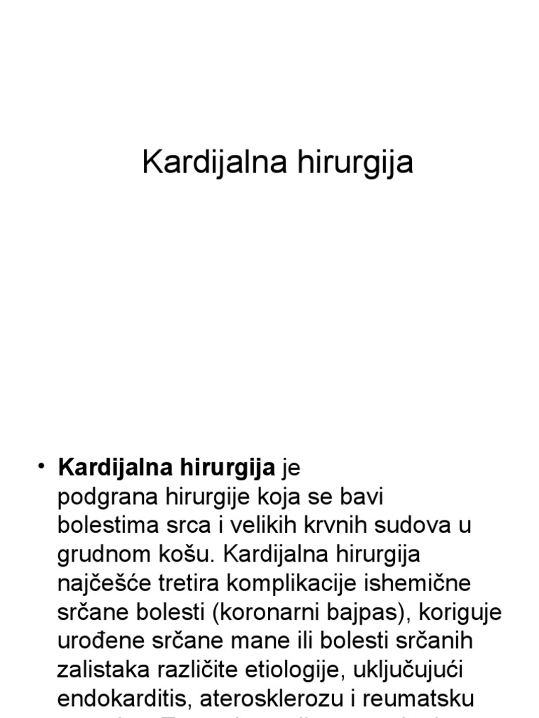 Kardijalna Hirurgija | PDF