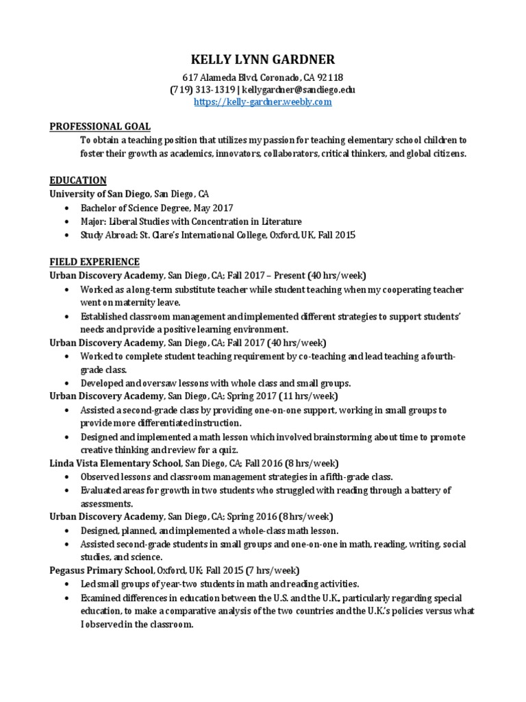 Kellygarder Resume | PDF | Differentiated Instruction | Teachers