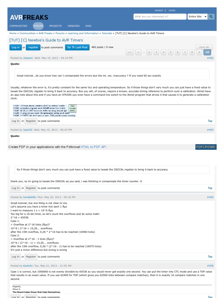 Newbies Guide To Avr Timers-10 | PDF | Internet Forum | Timer