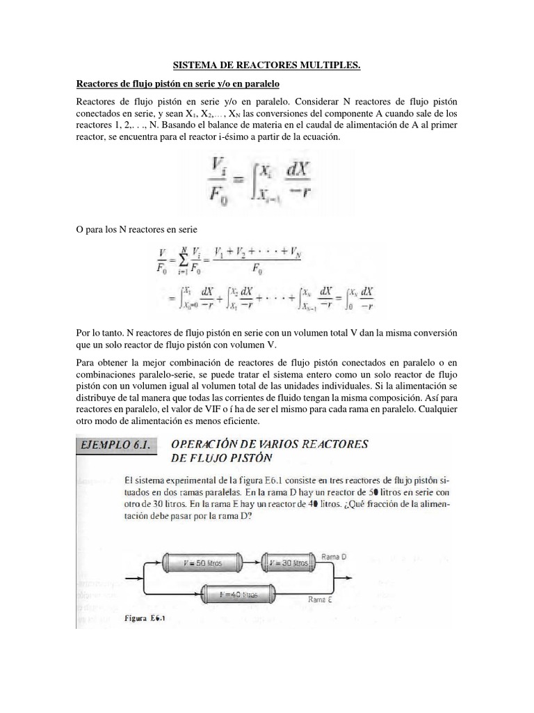 Sistema de Reactores Multiples 1 | PDF | Reactor Quimico | Motor a reacción