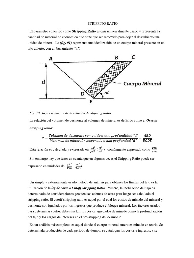 Stripping Ratio | PDF | Minería | Precios