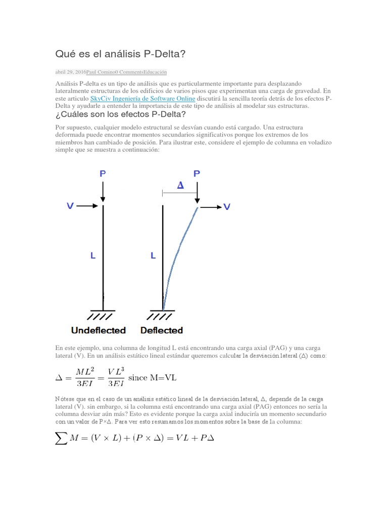 Qué Es El Análisis P Delta | PDF | Gravedad | Informática y tecnología de la información