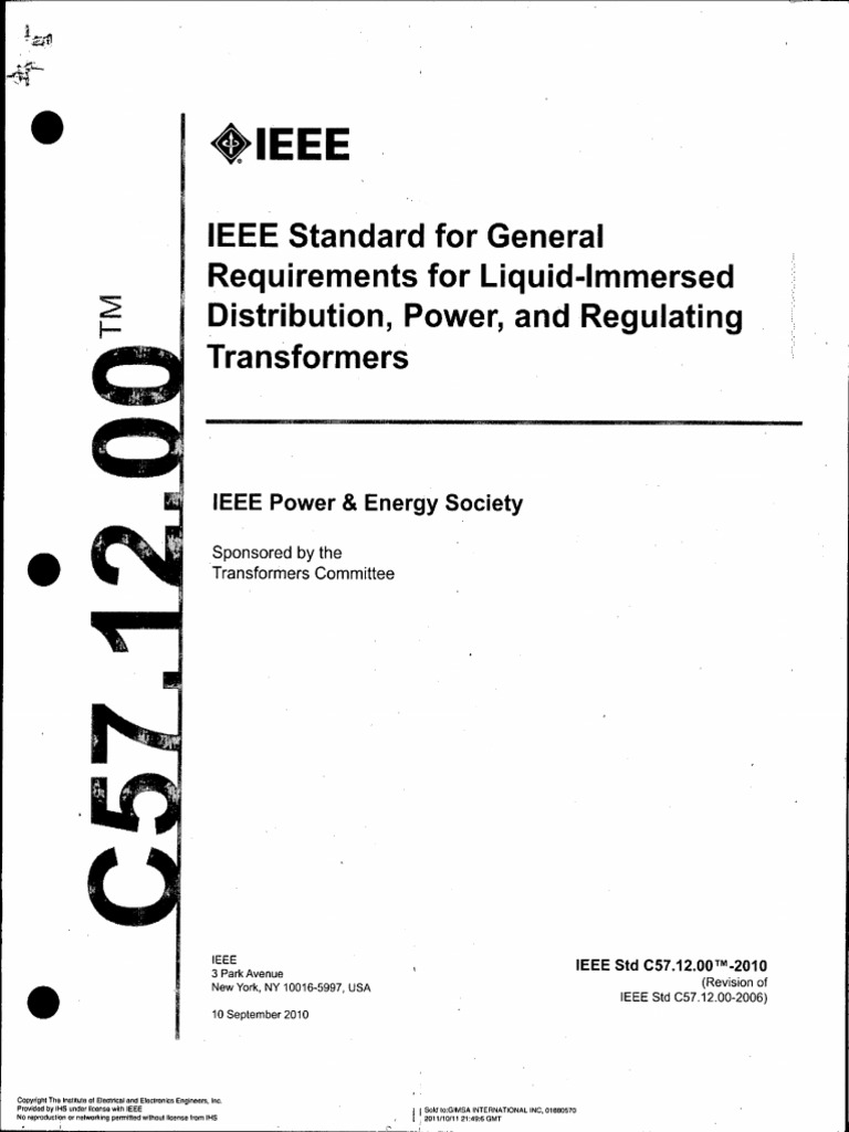 IEEE STD C57 12 00 2010