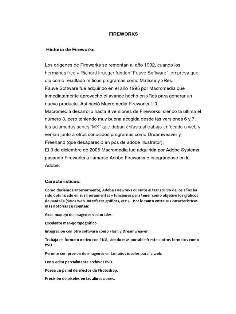 Fireworks | PDF | Adobe Systems | Software