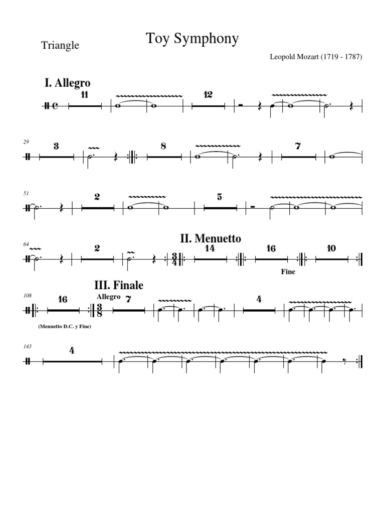 Toy Symphony - Leopold Mozart - Triangle PDF | PDF