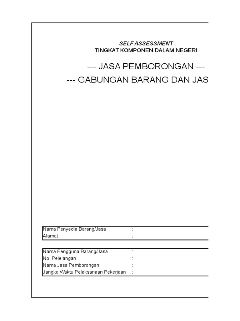 Form Self Assessment TKDN Gabungan | PDF