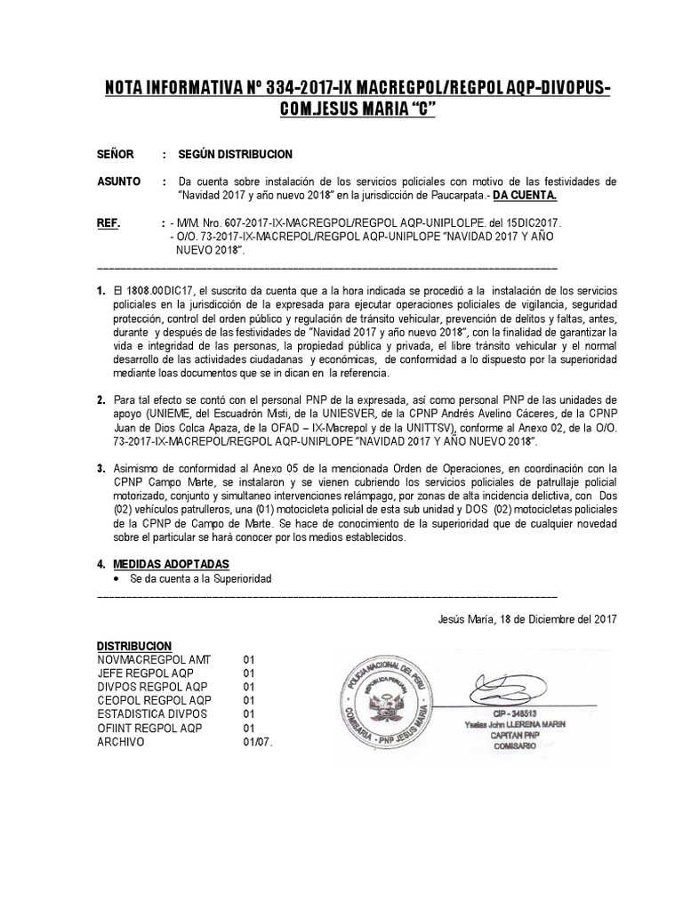 Nota Informativa | PDF | Policía | Gobierno