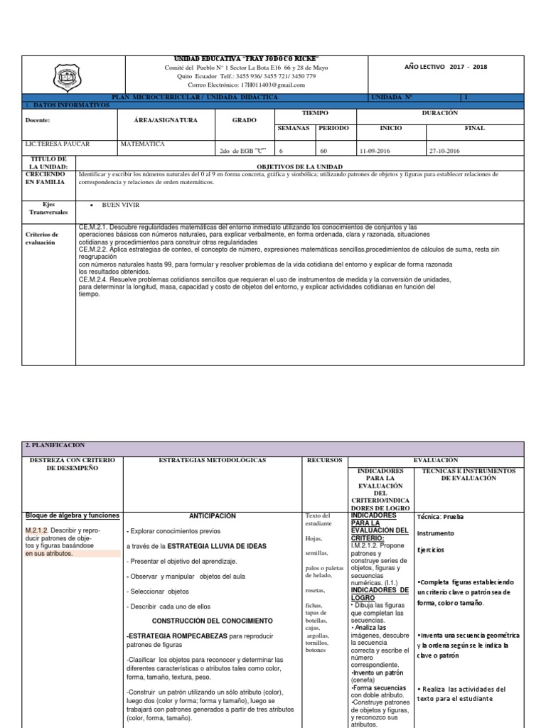 Unidad Uno Matematica | PDF | Conjunto (Matemáticas) | Enseñanza de ...