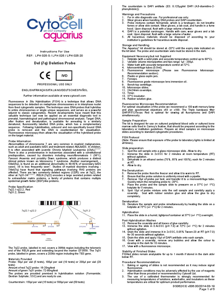 Del (7q) Deletion Probe | Cytogenetics | Chemistry