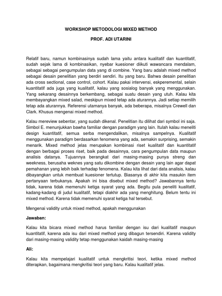 Panduan Penelitian Mixed Method | PDF