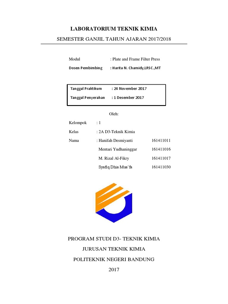 Laporan Praktikum Labtek Filtpress | PDF