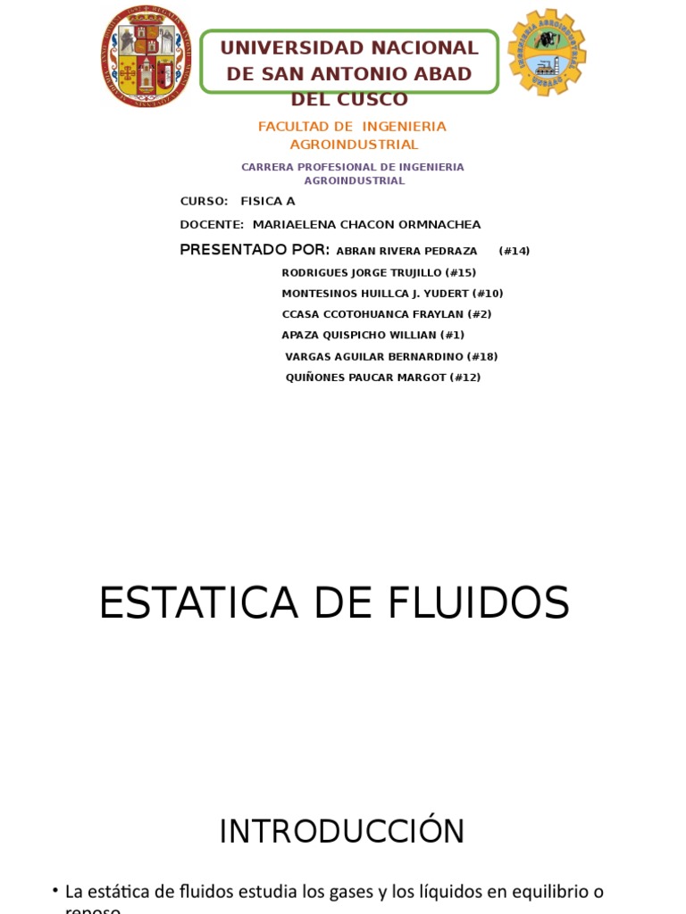 Estatica de Fluidos | PDF | Tensión superficial | Presión