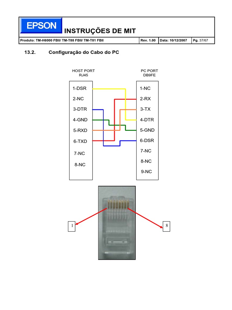 RJ45-DB9 Cable Pinout | PDF