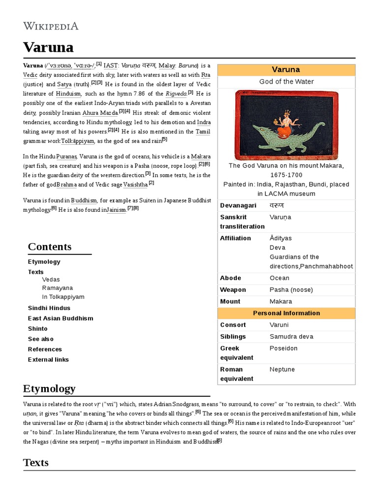 Varuna | PDF | Hindu Literature | Indian Religions