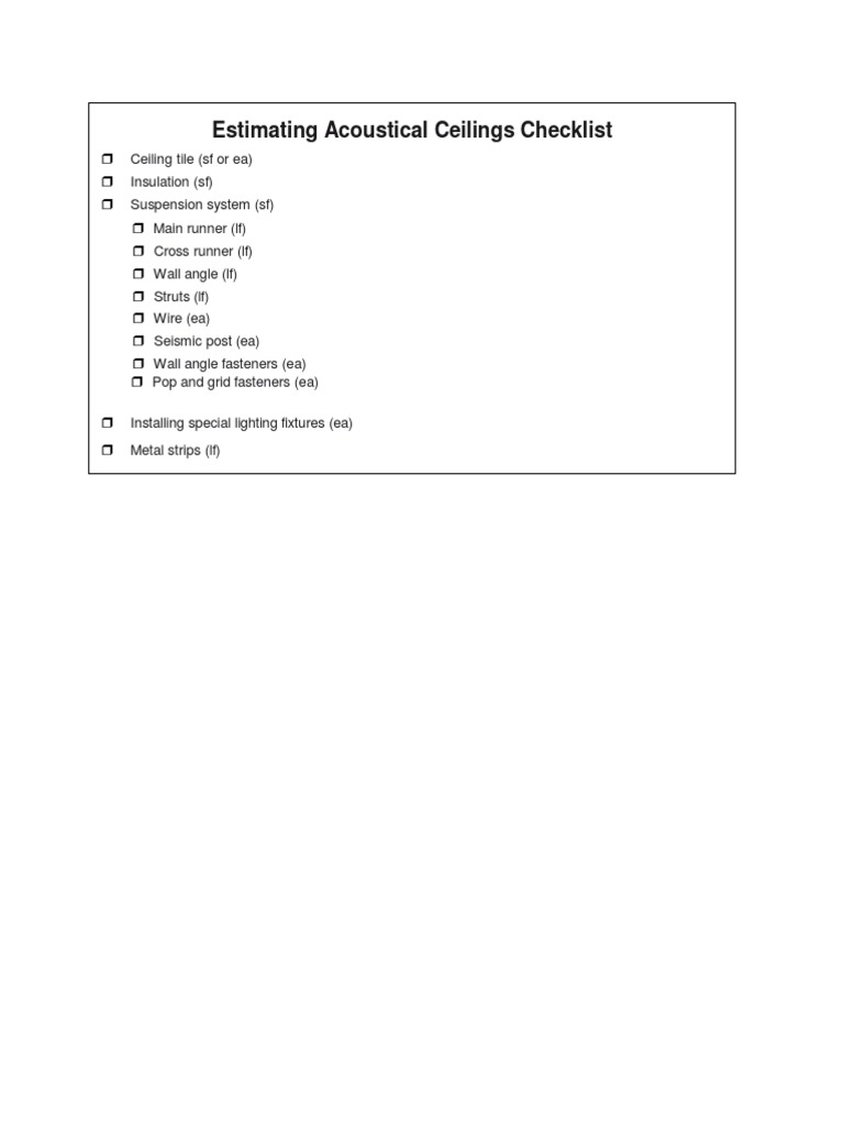 Acoustical Ceilings Installation Checklist | PDF | Art | History