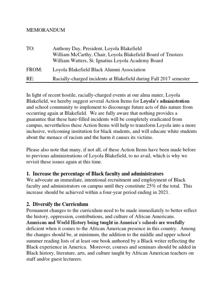 MEMORANDUM | PDF | Racism | Discrimination & Race Relations