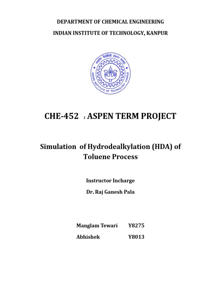 HDA Simulation PDF | PDF | Distillation | Benzene