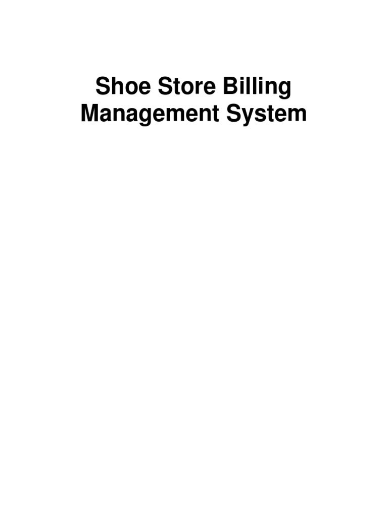 Shoe Store Billing Management System | PDF | Menu (Computing) | Password