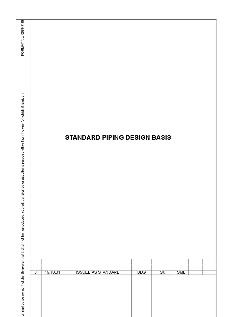Standard Piping Design Basis | PDF | Furnace | Stairs