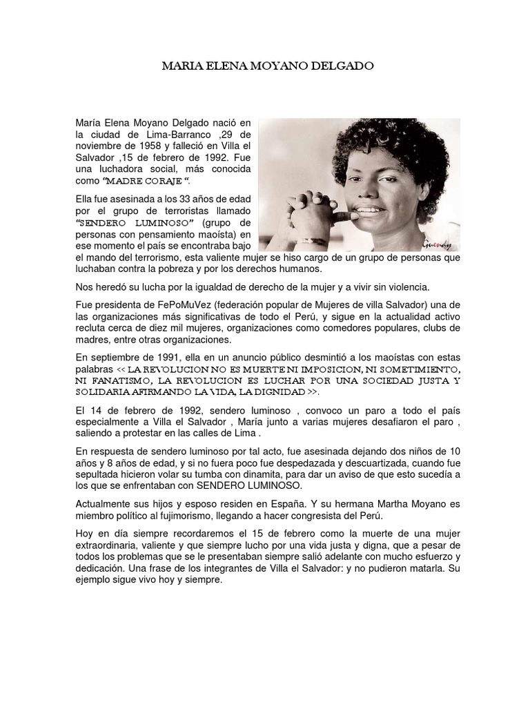 Maria Elena Moyano Delgado | PDF