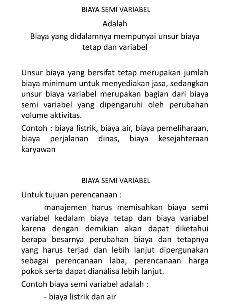 3.a. BIAYA SEMI VARIABEL Metode The High & Low | PDF