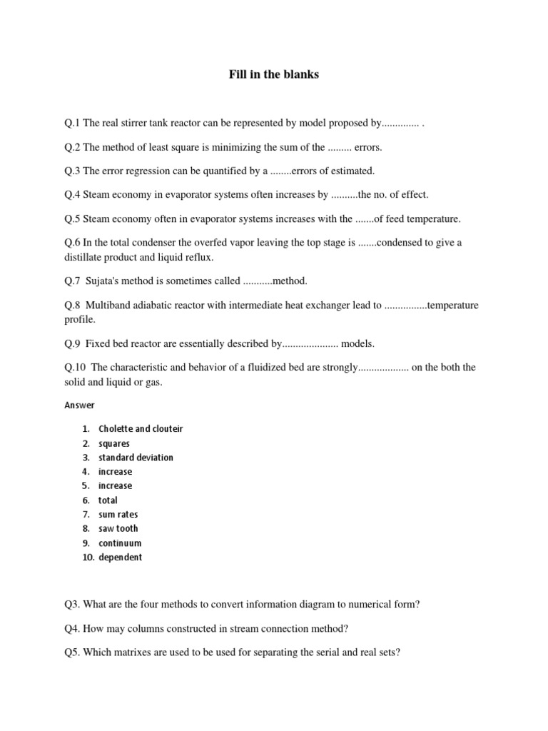 Question and Answer - Pmso | PDF | Distillation | Chemical Reactor