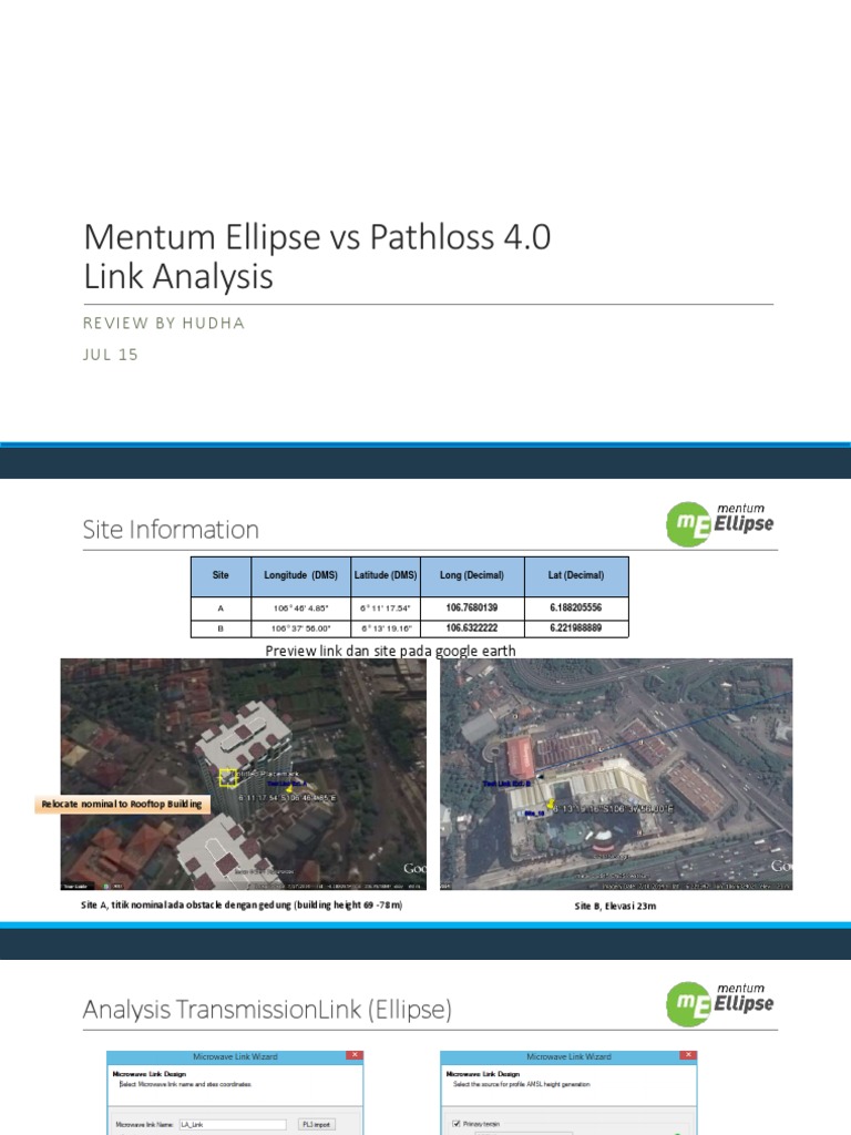 Mentum Ellipse Vs Pathloss 4.0 Link Analysis: Reviewby Hudha Ju L 1 5 | PDF | Antenna (Radio ...
