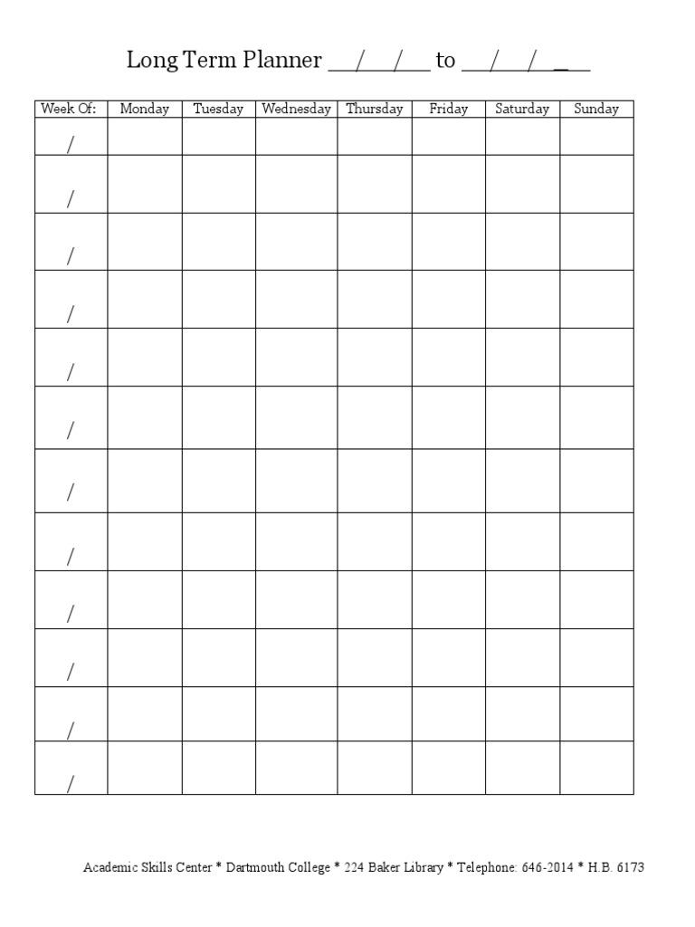Long Term Planner Final | PDF