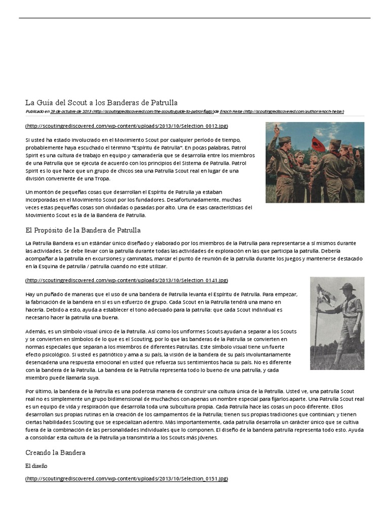 Guía de Banderas para Patrullas Scout | PDF | Exploración | Boy Scouts ...