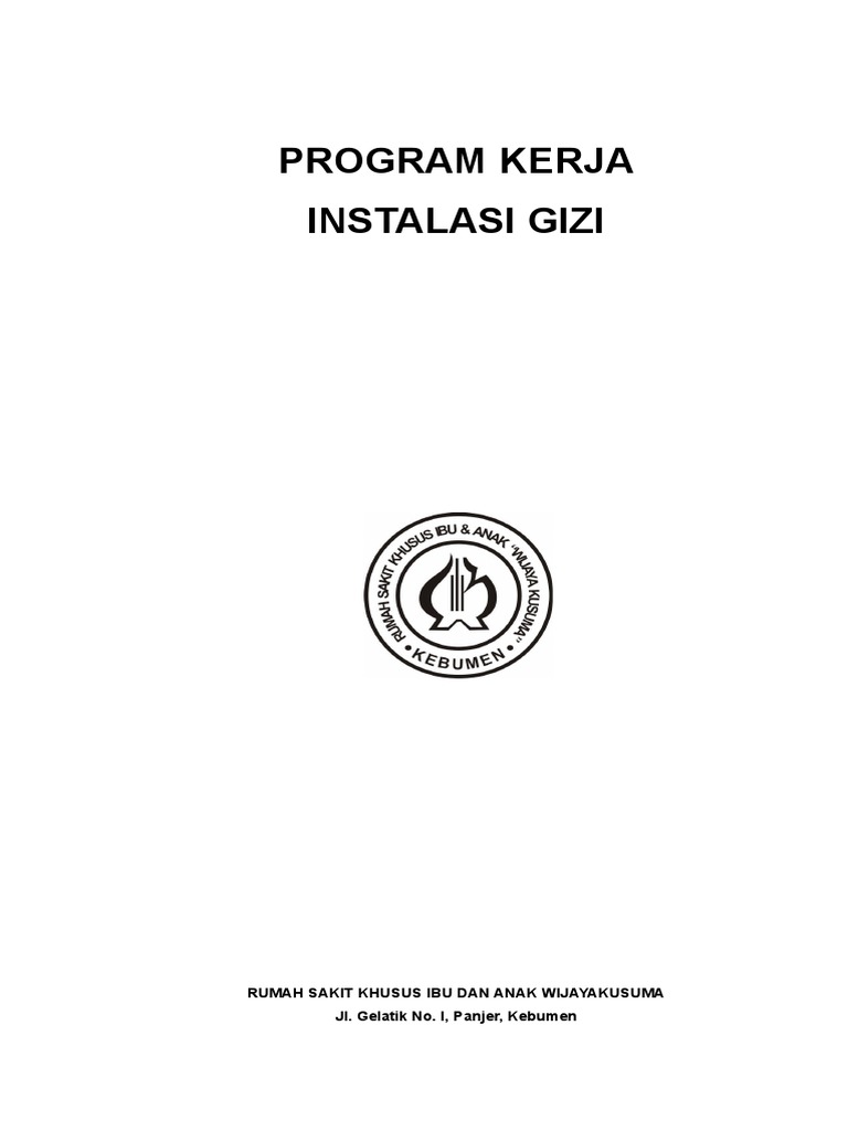 Program Kerja Instalasi Gizi | PDF
