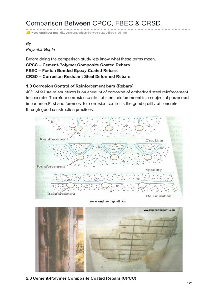 Comparison Between CPCC FBEC CRSD | PDF | Rust | Corrosion