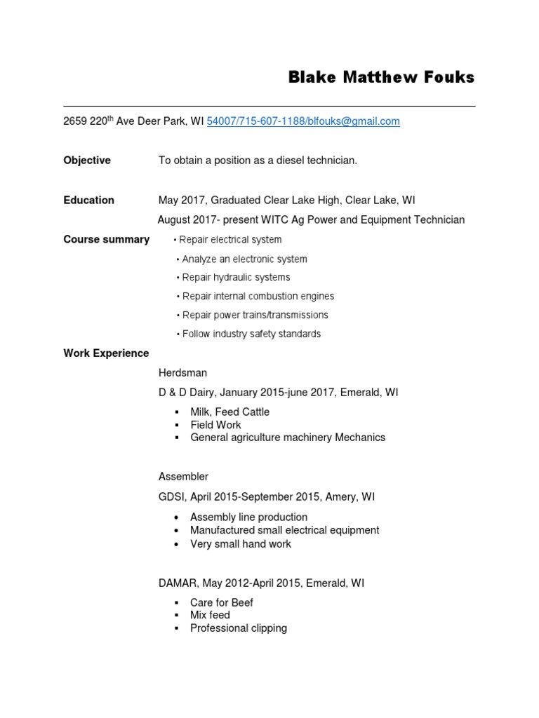Blake Resume | Download Free PDF | Food And Drink | Economic Sectors