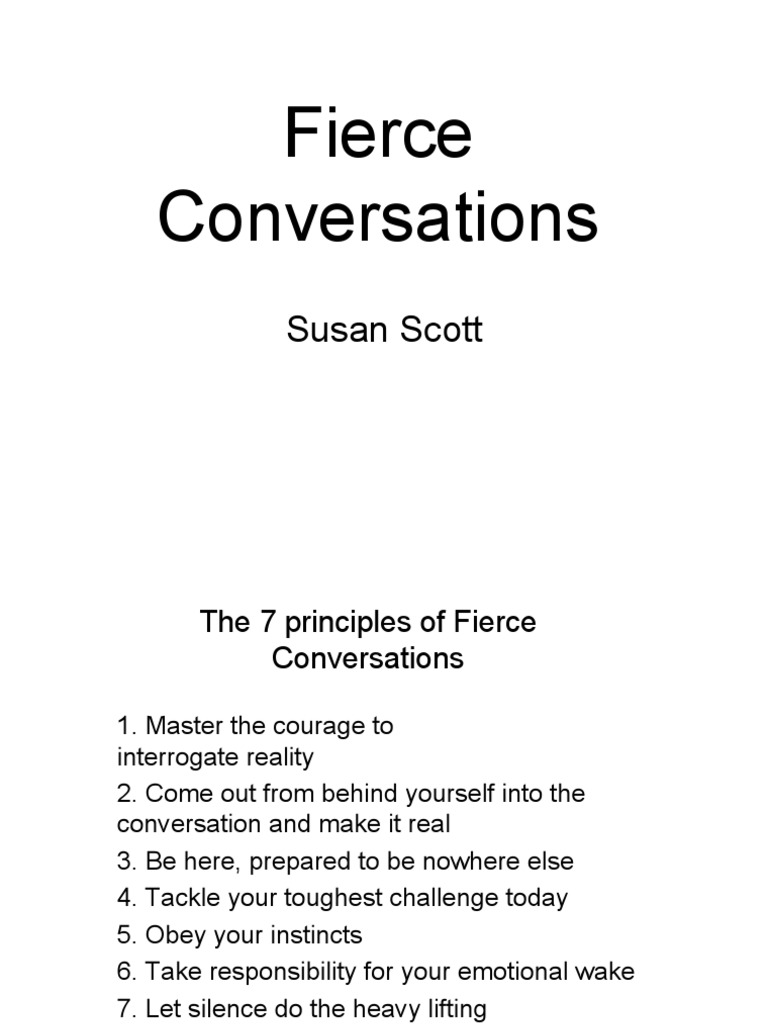 Fierce Conversations - Summary | PDF