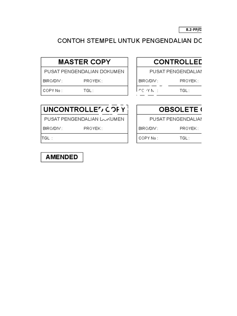 Lamp 2. Contoh Stempel Pengendalian | PDF