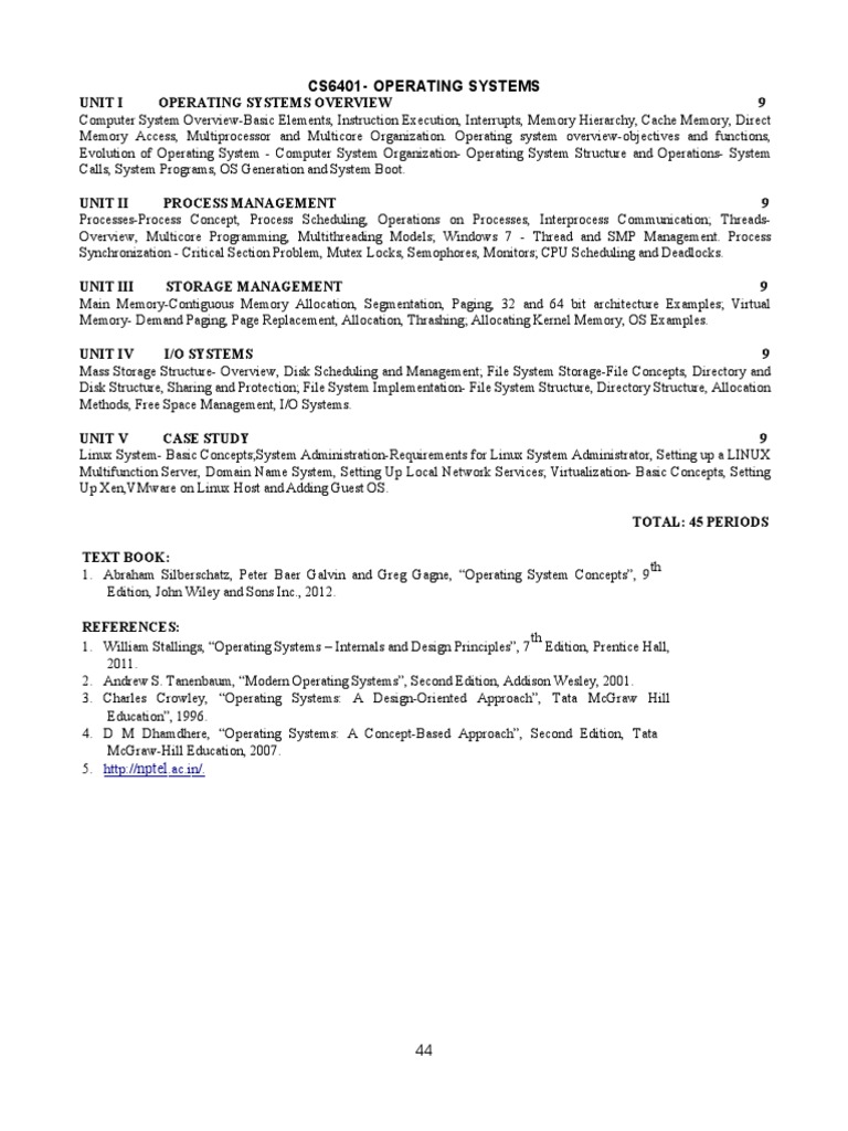 Os Syllabus | PDF | Thread (Computing) | Operating System