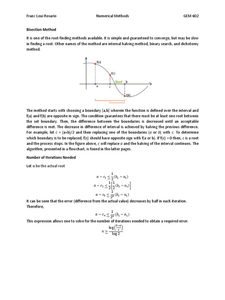 An Introduction to the Bisection Method for Finding Roots of Functions ...