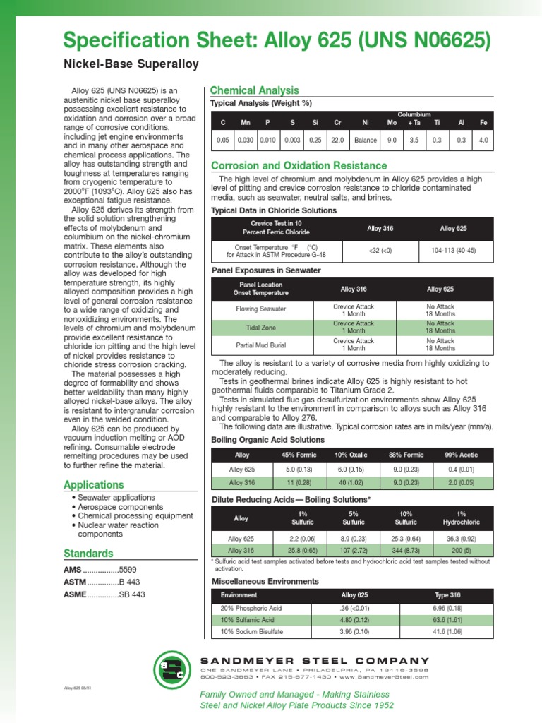 Alloy 625: Properties and Applications | PDF | Stainless Steel | Heat ...