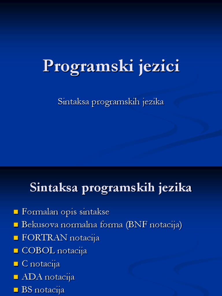 Sintaksa U Programiranju | PDF