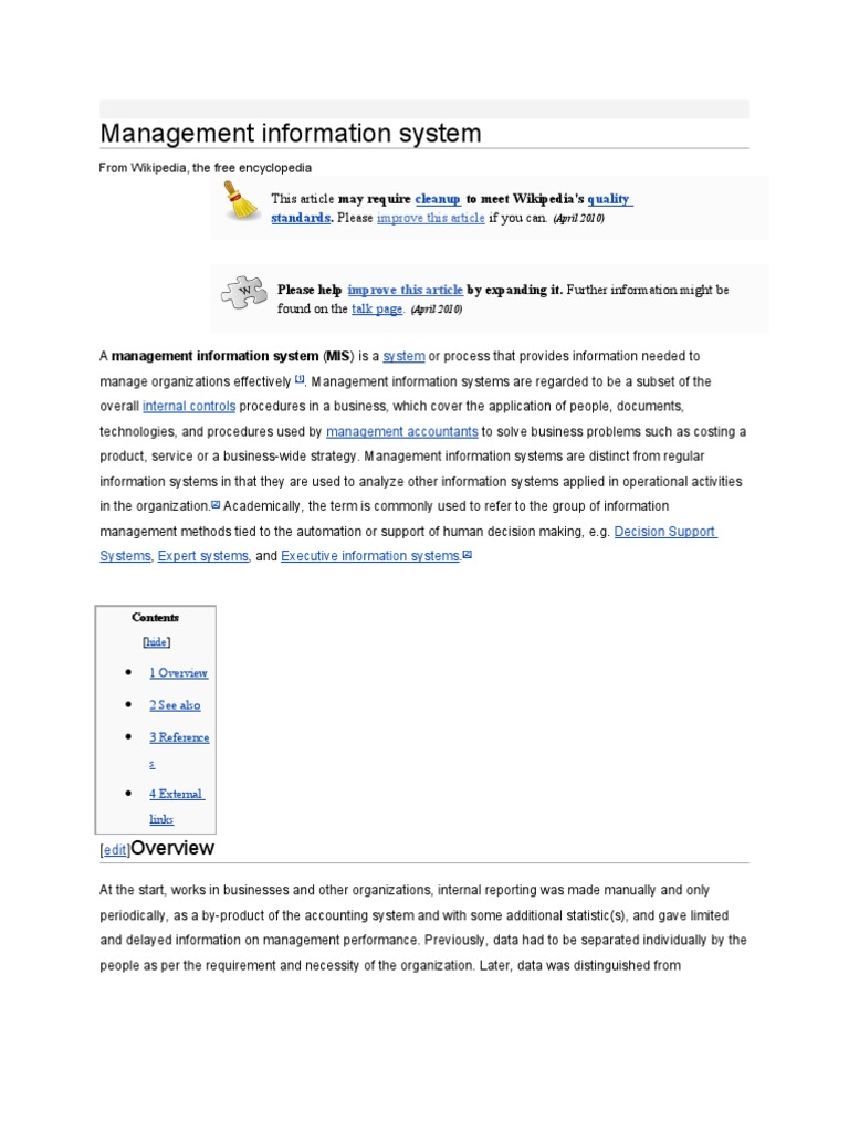 Management Information System | PDF