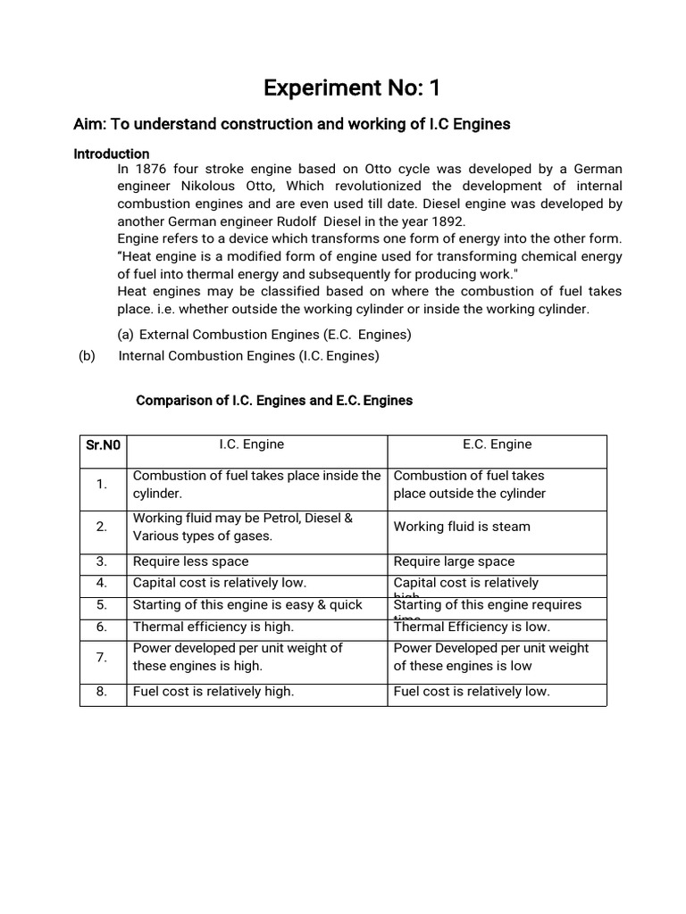 Study of IC Engine | PDF