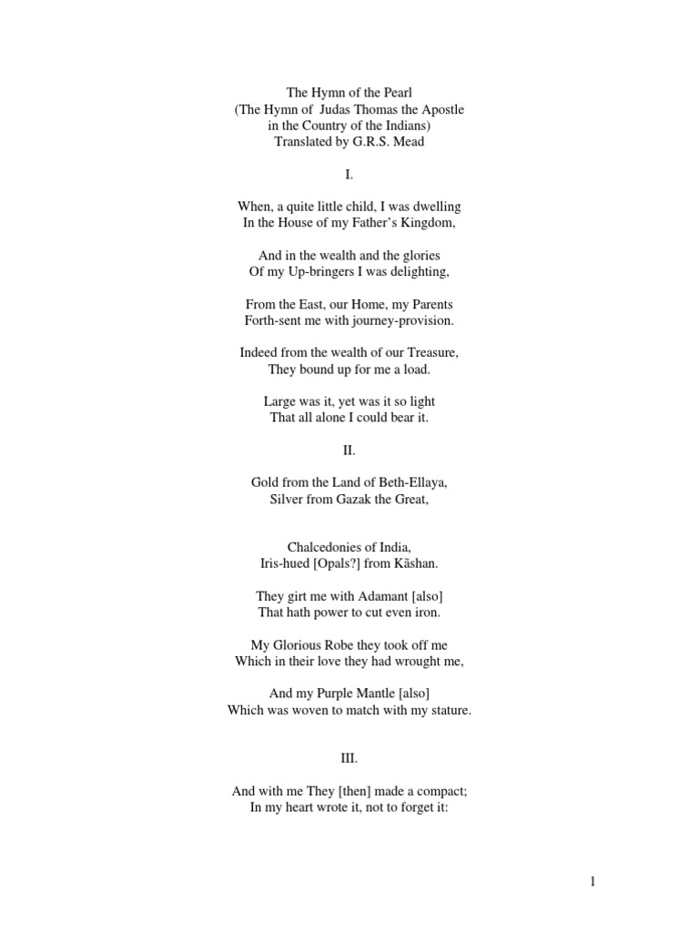 The Hymn of The Pearl | PDF