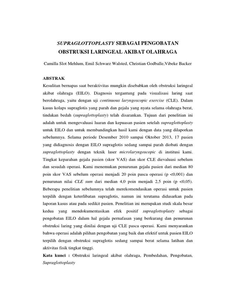 Supraglottoplasty Sebagai Pengobatan Obstruksi Laringeal Akibat ...